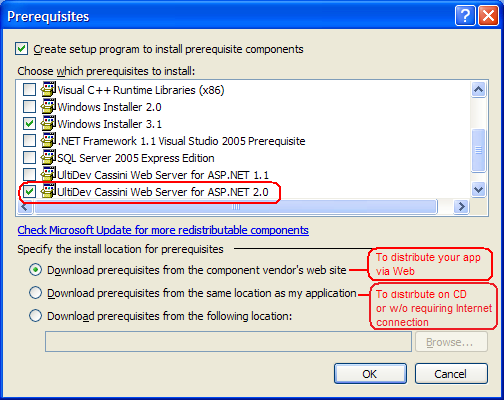 Distributing ASP.NET 2.0 Applications with UltiDev Cassini Web Server